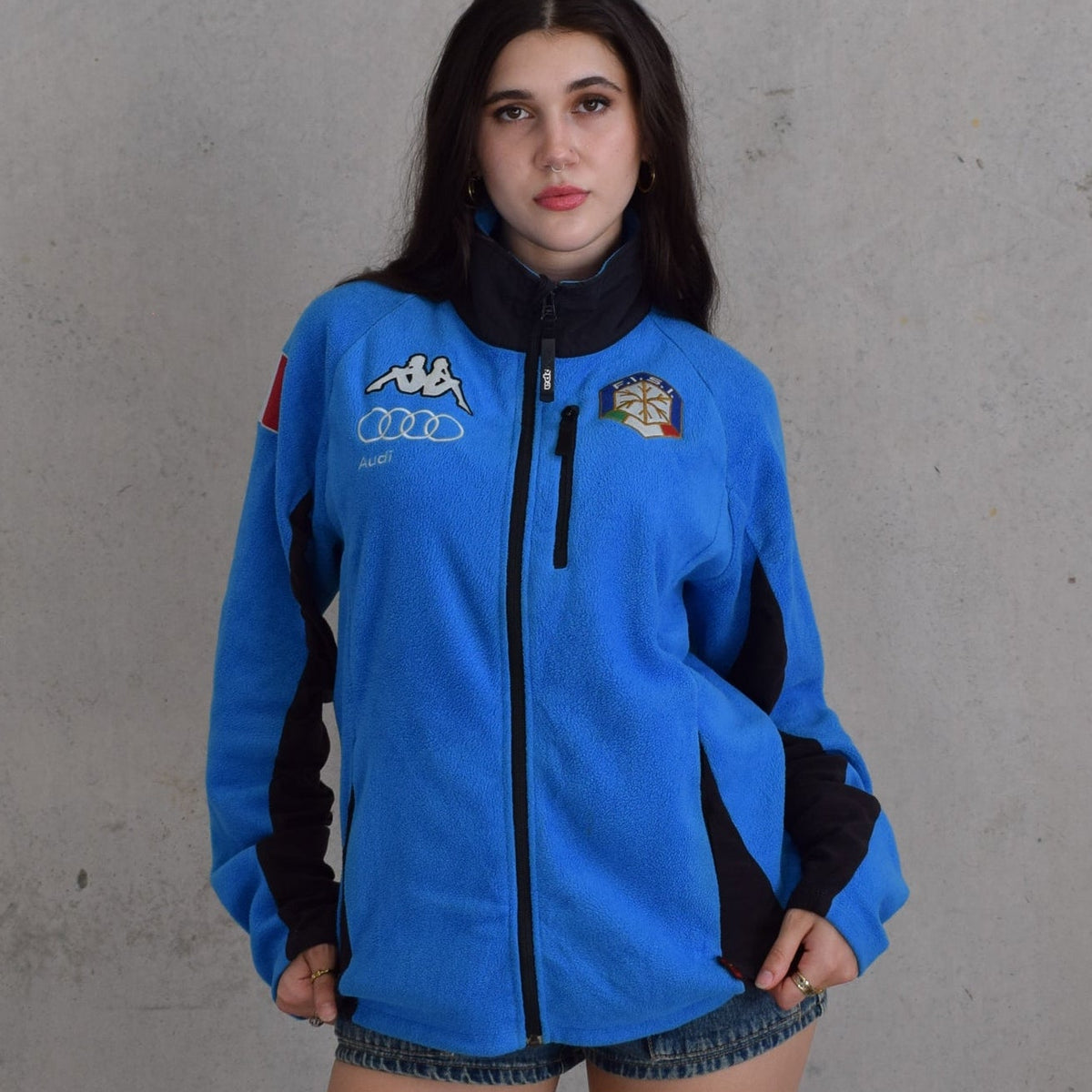 Vintage Kappa x Italy Olympic Ski Team Embroidered Fleece Jacket (M ...